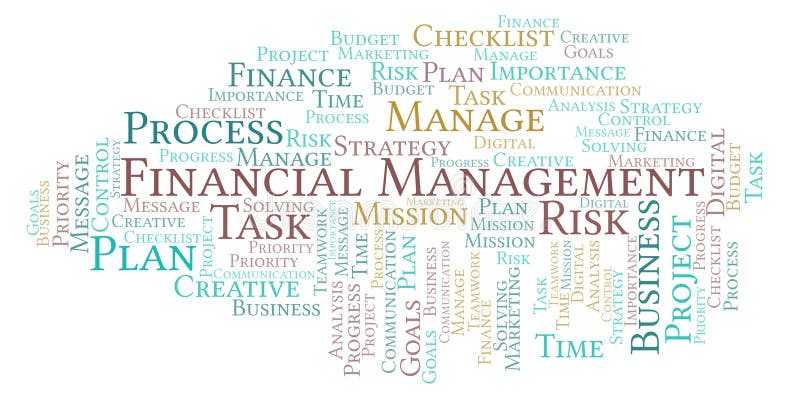 Financial Management Word Cloud, Made with Text only Stock Illustration ...