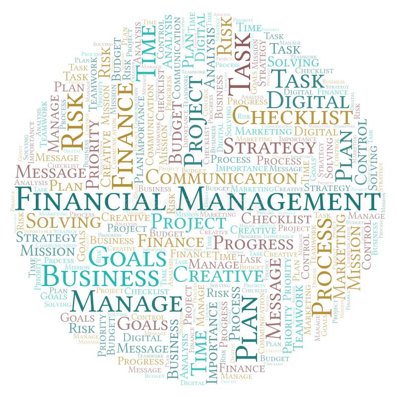 Financial Management Word Cloud, Made with Text only Stock Illustration ...