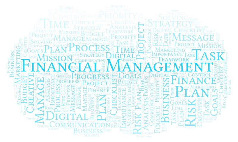 Financial Management Word Cloud, Made with Text only Stock Illustration ...