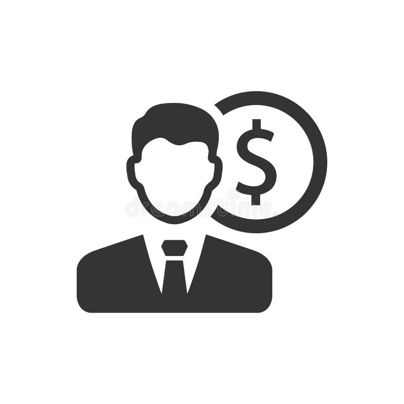 Financial Manager Vector Icon on White Background. Flat Vector ...