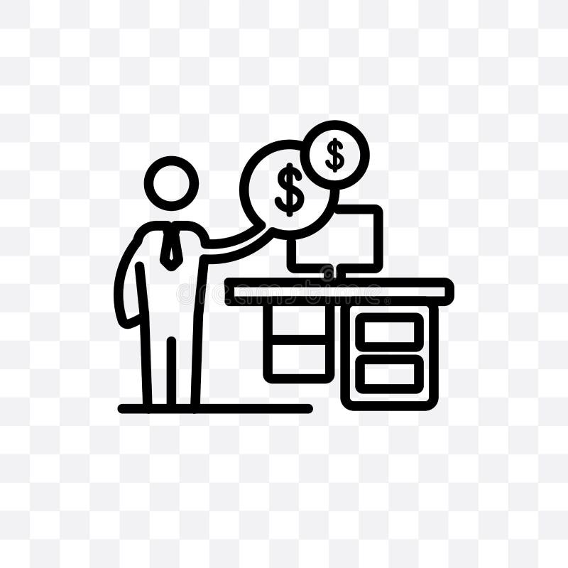 Financial Manager Vector Linear Icon Isolated on Transparent Background ...
