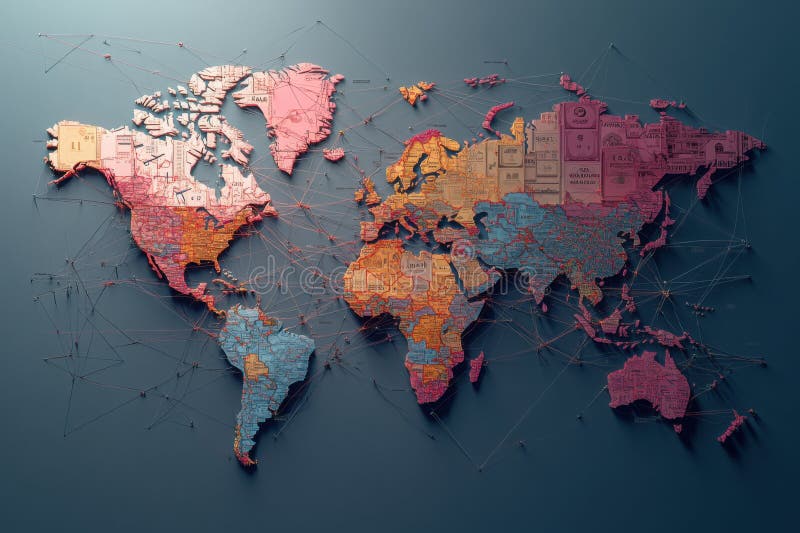 Financial Map of the World Highlighting Economic Differences among ...