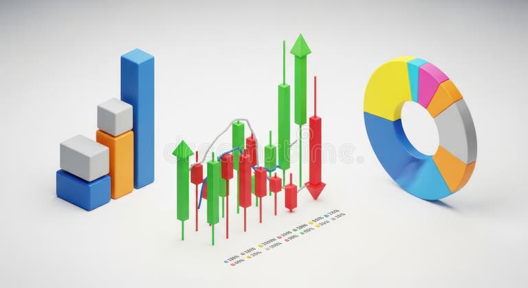 Financial Market Analysis with Candlestick Charts and Pie Chart Data ...