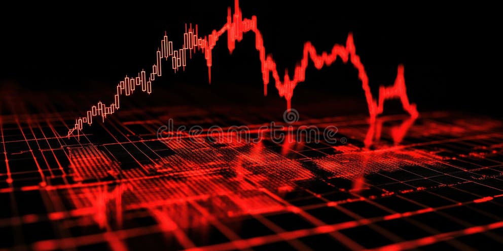 Financial Market Analysis Shows a Sharp Downward Trend with Red ...