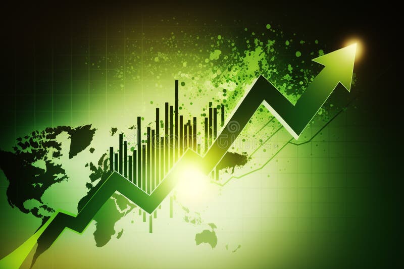 Financial Market Chart with Green Bars Representing Big Profits ...