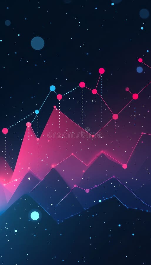Financial Market Chart, Upward Trending Lines, Data Points, and Bokeh ...