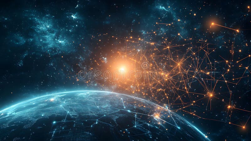 Financial Market Crash and Falling Stock Prices. Abstract Digital Graph ...