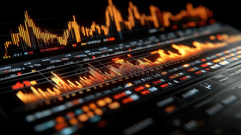 Financial Market Data Visualization Stock Illustration - Illustration ...