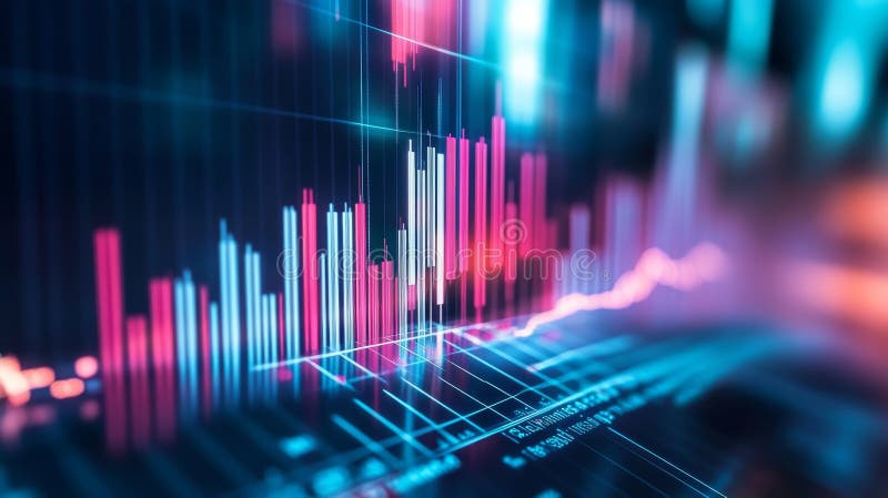 Financial Market Data Visualization Abstract of Vibrant Financial ...