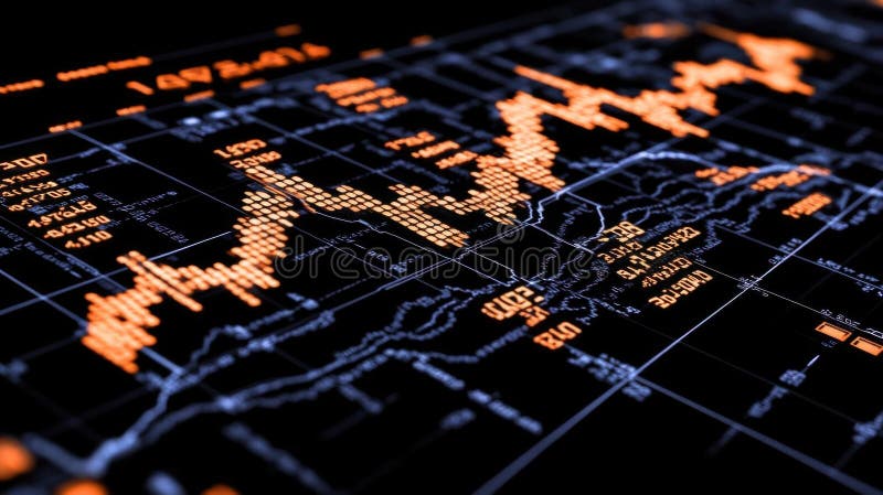 Financial Market Data Visualization Stock Illustration - Illustration ...