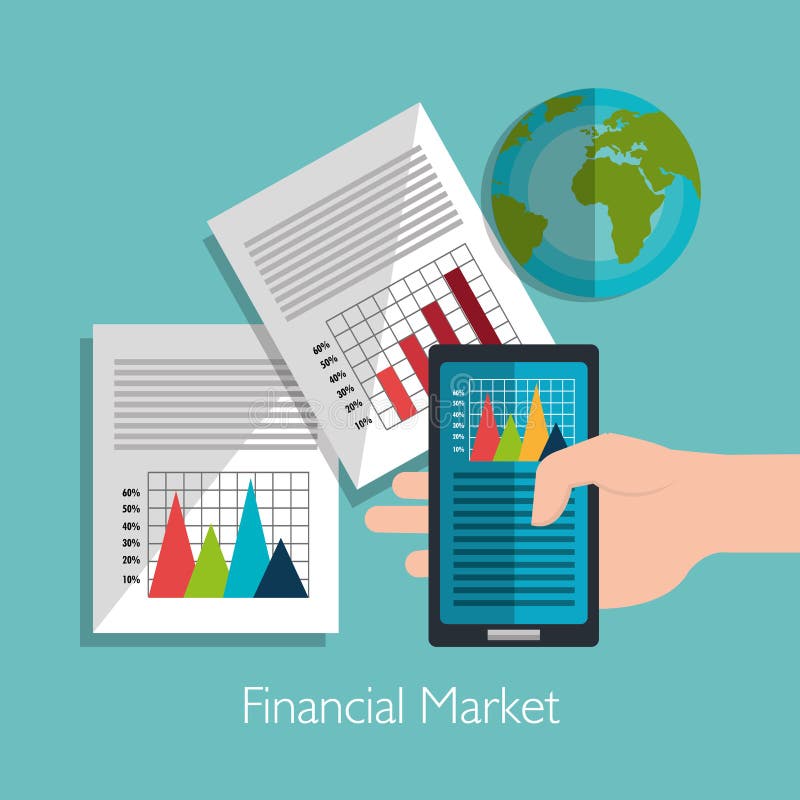 Financial market graphic stock illustration. Illustration of chart ...