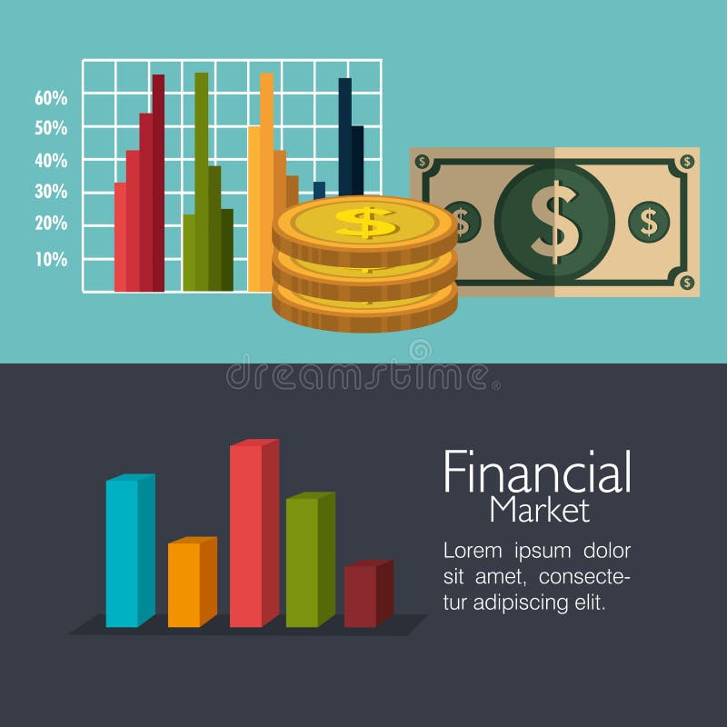 Financial market graphic stock illustration. Illustration of chart ...