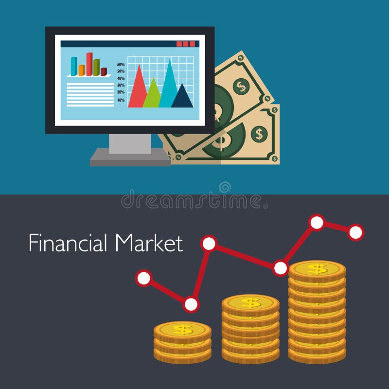 Financial market graphic stock illustration. Illustration of exchange ...