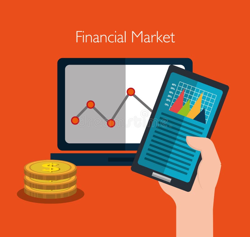 Financial market graphic stock illustration. Illustration of analysis ...