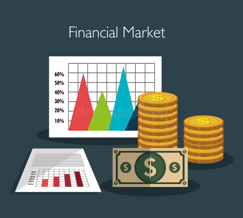 Financial market graphic stock illustration. Illustration of commerce ...