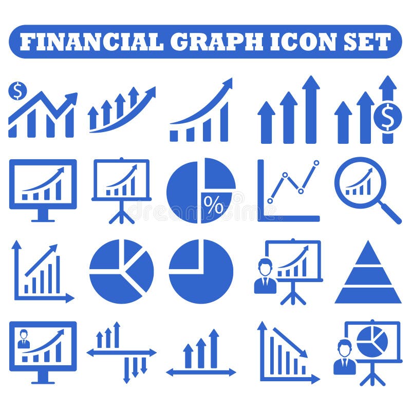 Financial market icon set stock vector. Illustration of amplifier ...
