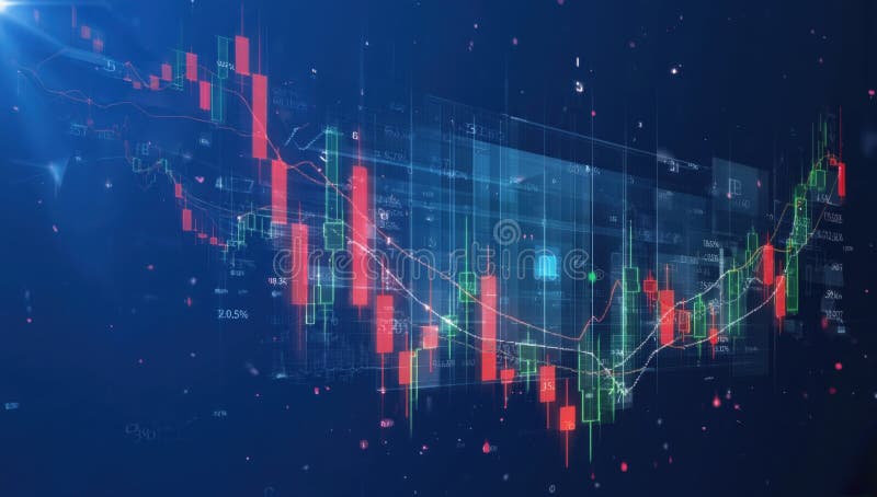 Financial Market Trends Visualized through Candlestick Charts Stock ...