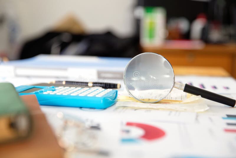 Financial Materials and Tools on the Desk Stock Image - Image of ...