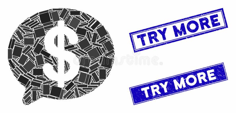 Financial Message Mosaic and Grunge Rectangle Try More Stamp Seals ...