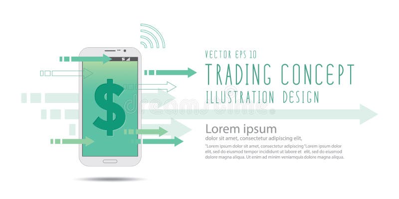 Financial on Mobile Phone Banner Vector. Stock Vector - Illustration of ...