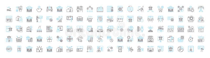 Financial Modeling Vector Line Icons Set. Cashflow, Forecasting ...