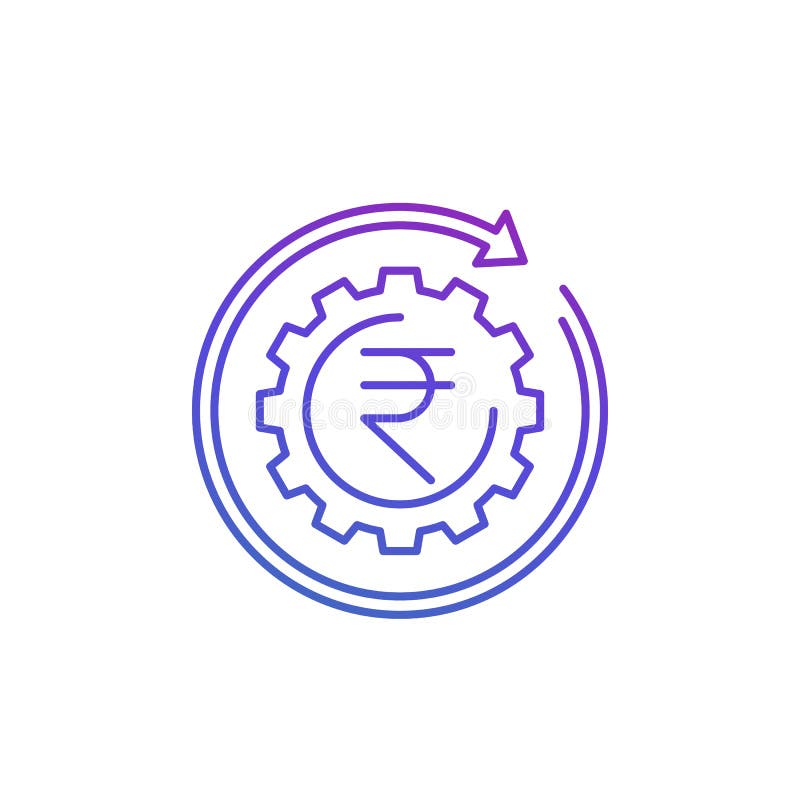 Indian Rupee Money Exchange Icon on White Stock Illustration ...