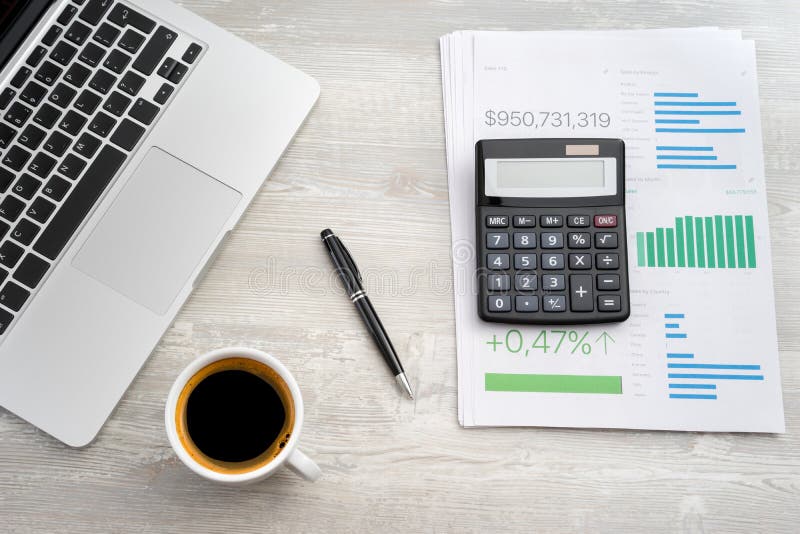 Financial Paper Charts and Graph Stock Image - Image of concept, modern ...