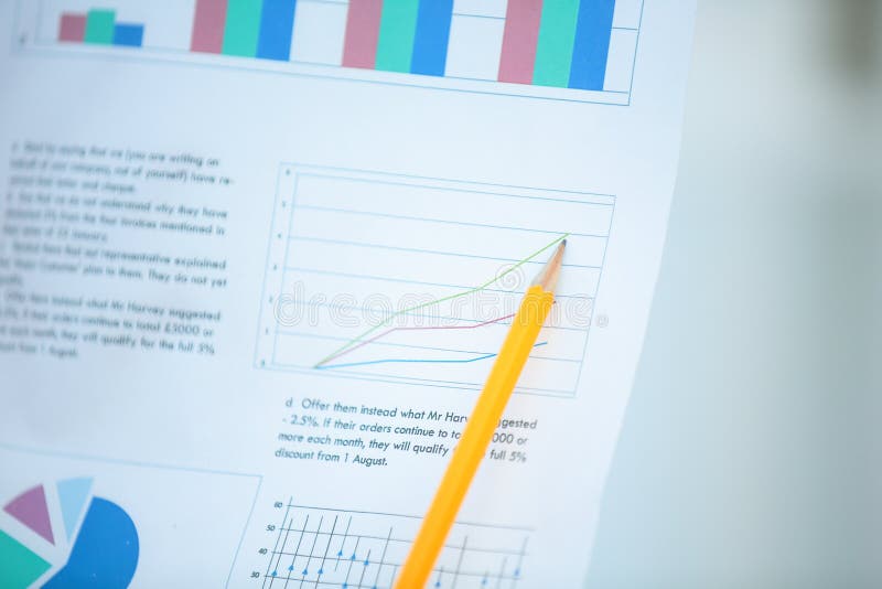 Financial Paper Charts and Graphs on the Table Stock Photo - Image of ...