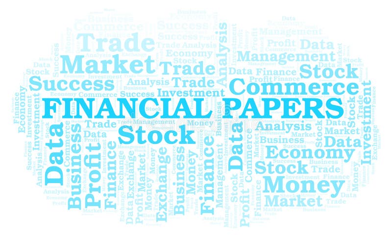 Financial Papers Word Cloud. Stock Illustration - Illustration of ...