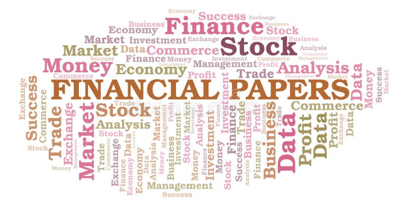 Financial Papers Word Cloud. Stock Illustration - Illustration of ...