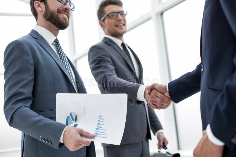Financial Partners Shaking Hands Stock Image - Image of contract ...
