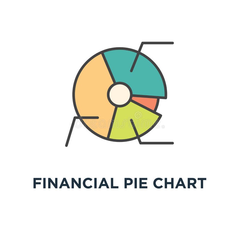 Financial Pie Chart Icon. Round Diagram with Data, Business Development ...