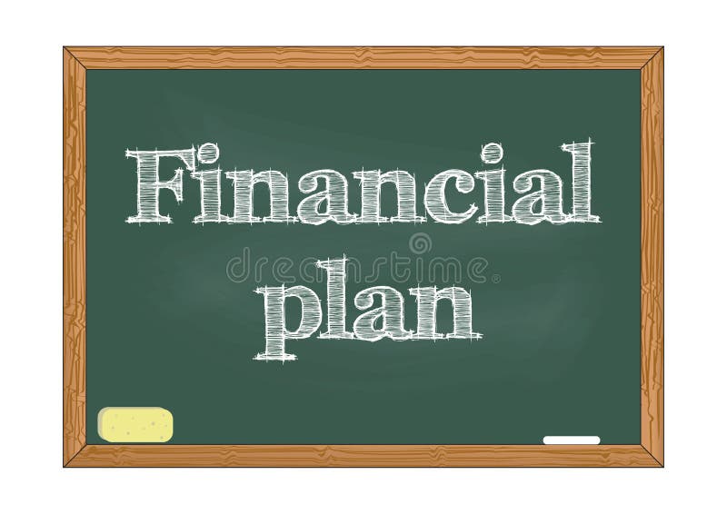 Financial Plan Chalkboard Notice Vector Illustration Stock Vector ...