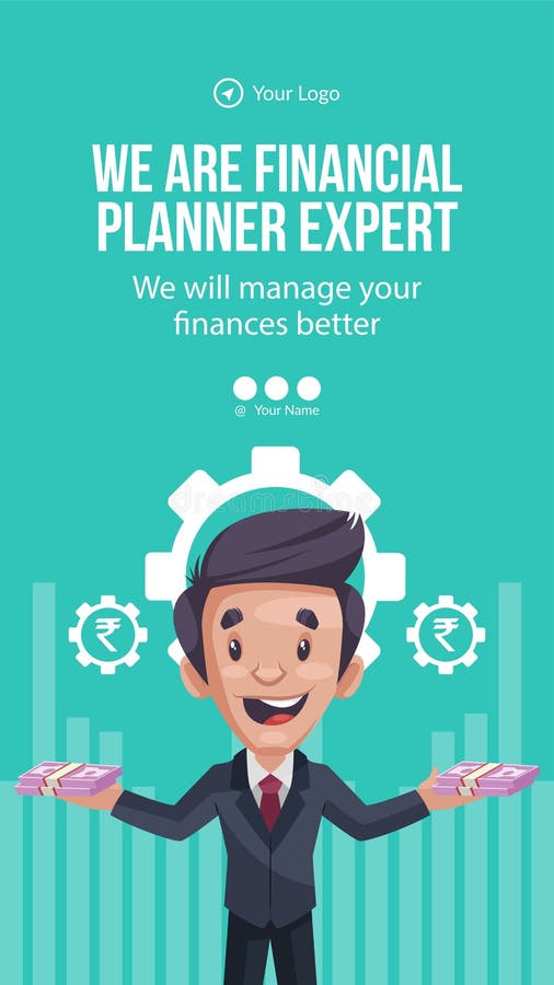 Financial Planner Expert Portrait Template Design Stock Vector ...