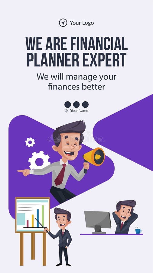 Financial Planner Expert Portrait Template Design Stock Vector ...
