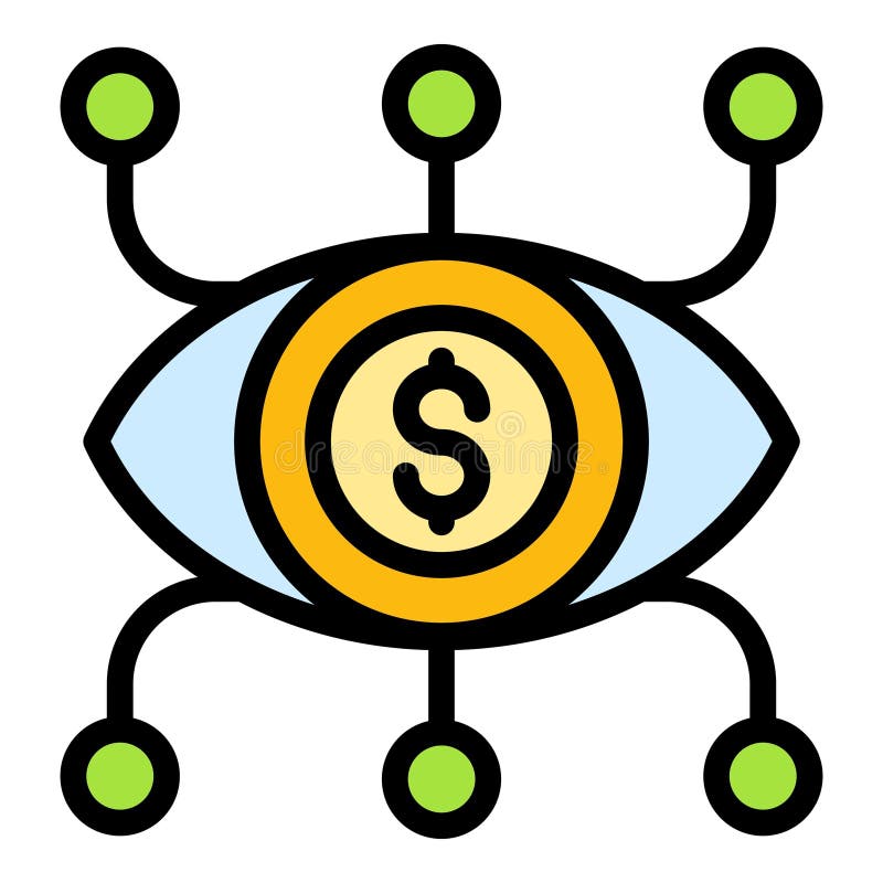 Financial Planning Eye Icon Vector Flat Stock Vector - Illustration of ...