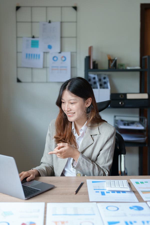 Financial, Planning, Marketing and Accounting, Portrait of Asian ...