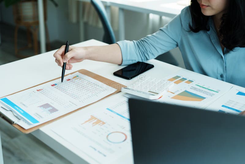 Financial, Planning, Marketing and Accounting, Portrait of Asian ...