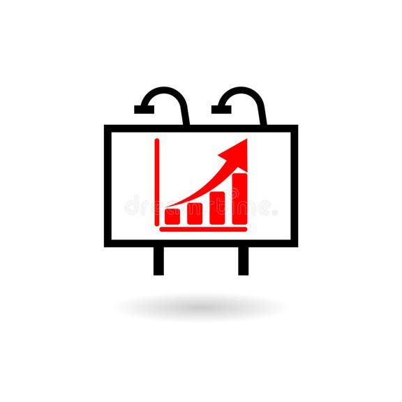 Financial Presentation Icon with Shadow Stock Vector - Illustration of ...