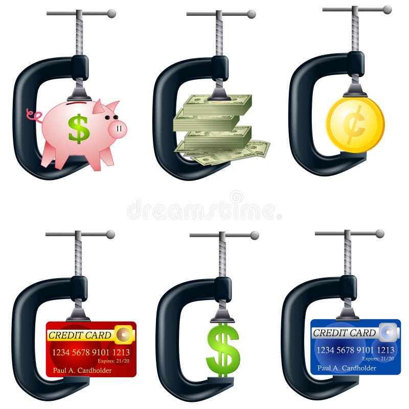 Financial Pressure Vices stock illustration. Illustration of bill - 5576615