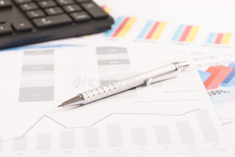 Financial Printed Paper Charts, Graphs and Diagrams Stock Image - Image ...