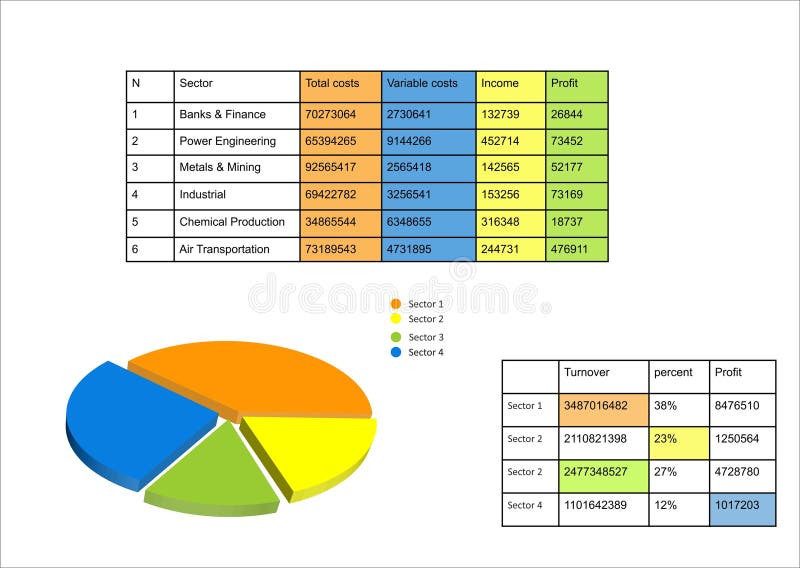 Financial Printed Paper Charts, Graphs and Diagrams on the Table Stock ...