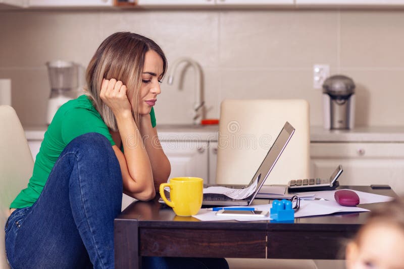 Financial Problems-financial Issues -Woman Doing Her Bills Stock Photo ...