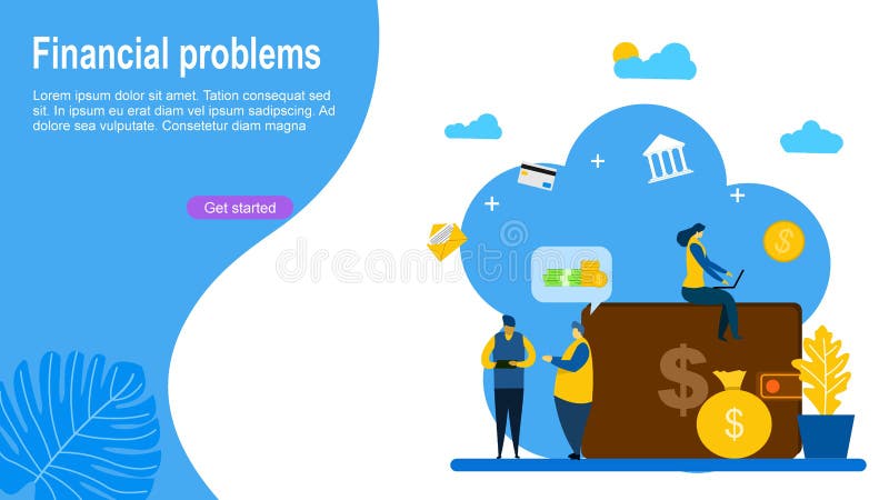 Financial Problems Concept Icon Stock Vector - Illustration of drawing ...