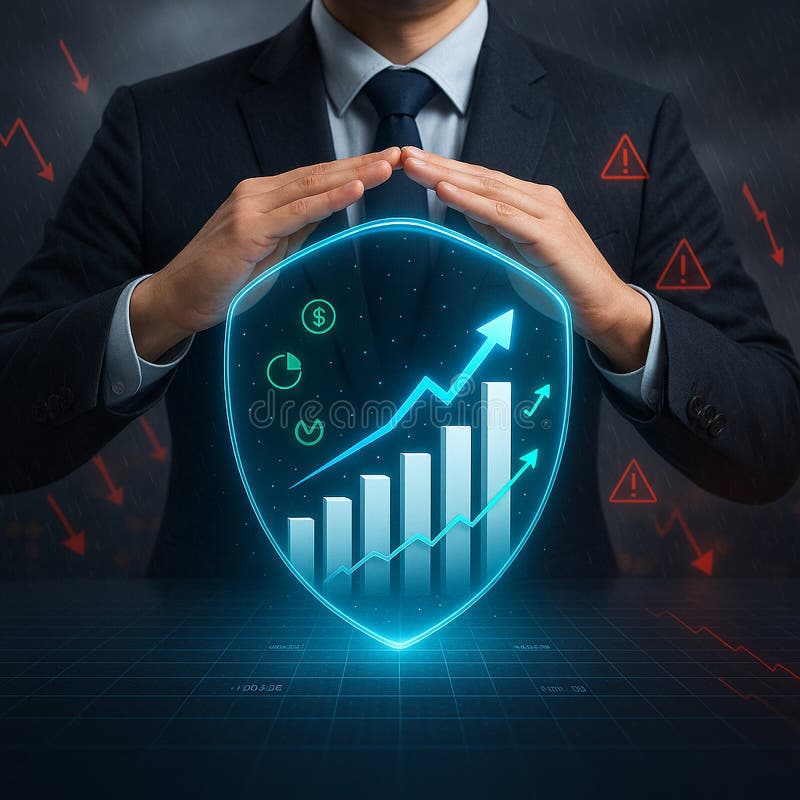 Financial Protection and Business Growth Concept with Rising Graph and ...