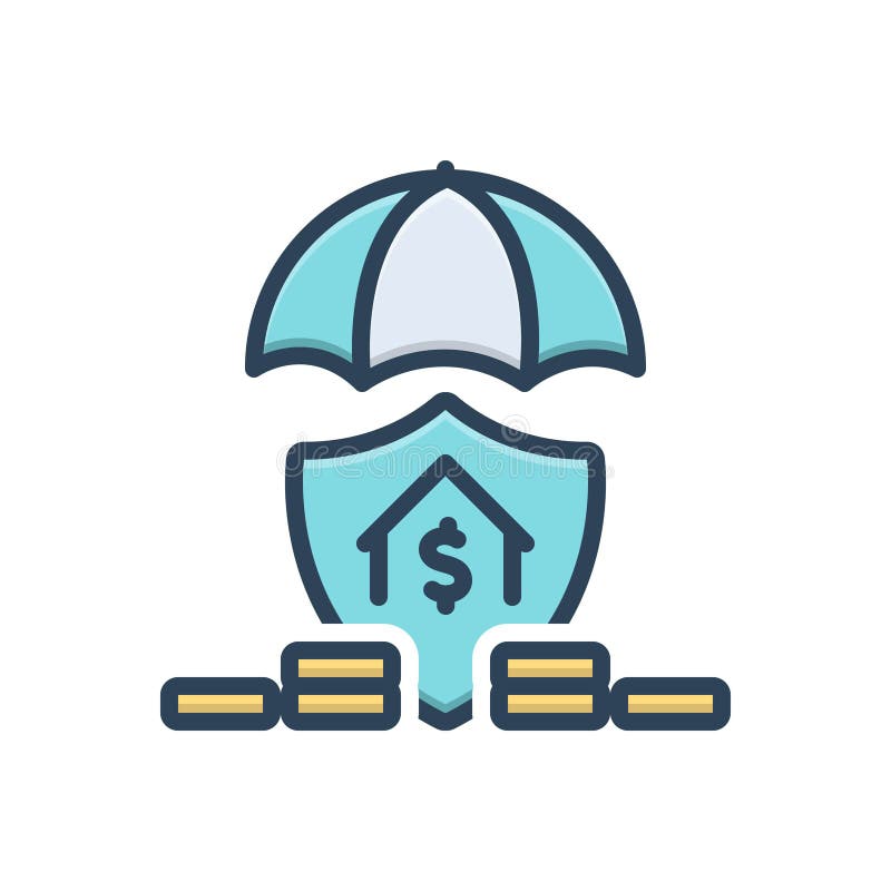 Color Illustration Icon for Financial Protection, Money and Saving ...