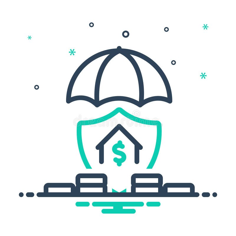 Mix Icon for Financial Protection, Money and Insurance Stock Vector ...