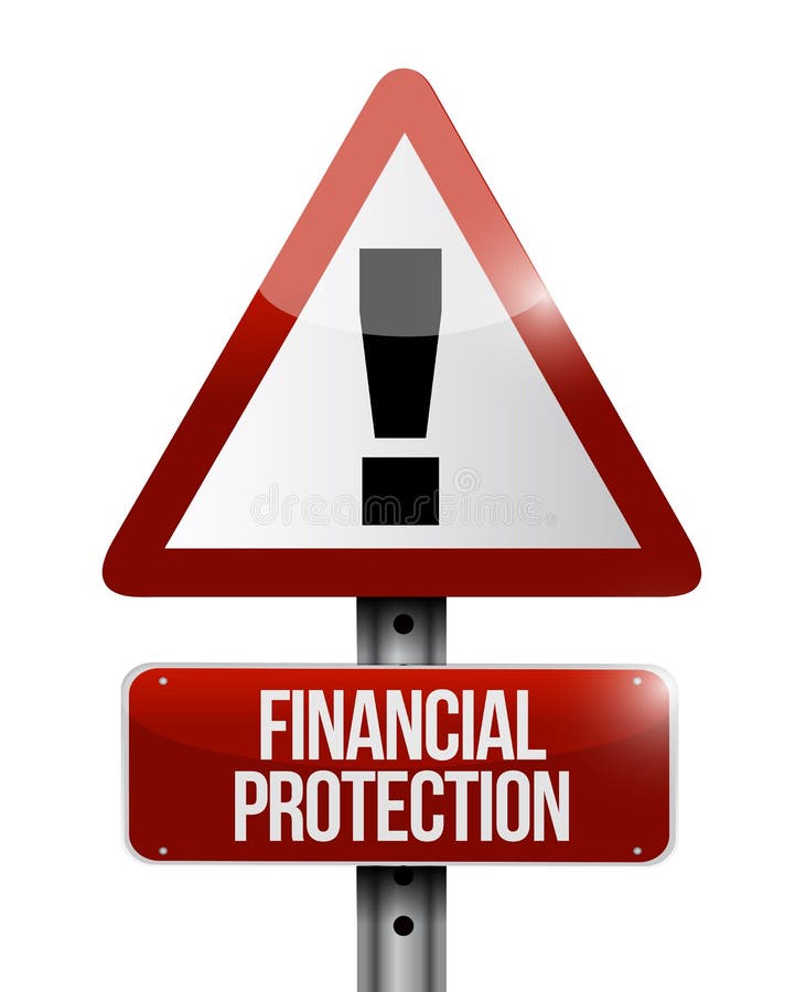 Financial Protection Warning Sign Concept Stock Illustration ...