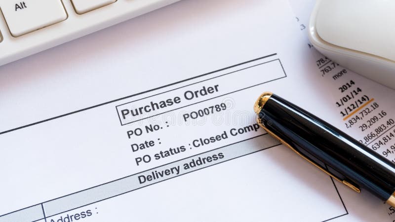 Financial Purchase Order Document Contract Keep in the Folder Stock ...