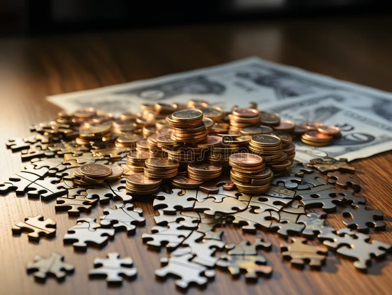 Financial Puzzle: Assembling Wealth with Banknotes Stock Illustration ...